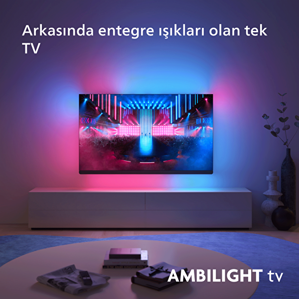 Philips 77OLED909/12 77" 194 Ekran Ambilight 4K UHD Google OLED TV ...