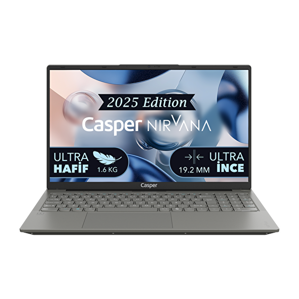 Casper Nirvana X600.1362-BE00A-G-F Intel i7-13620H 16GB RAM 500GB SSD 15,6" FHD W11 Gri Notebook ...
