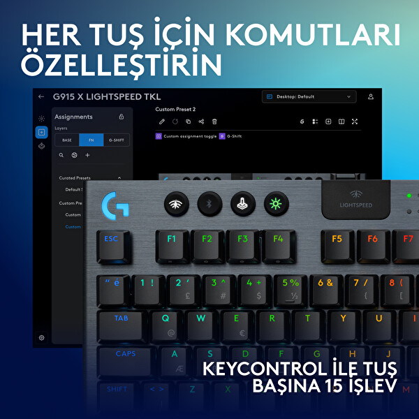 Logitech G G915 X Lightspeed TKL Kablosuz Siyah Oyuncu Klavyesi US ...