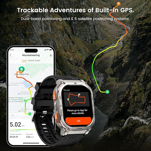 Amaztim M3 60 Gün Pil Ömrü Paslanmaz Çelik Gövde Akıllı Saat Gümüş ...