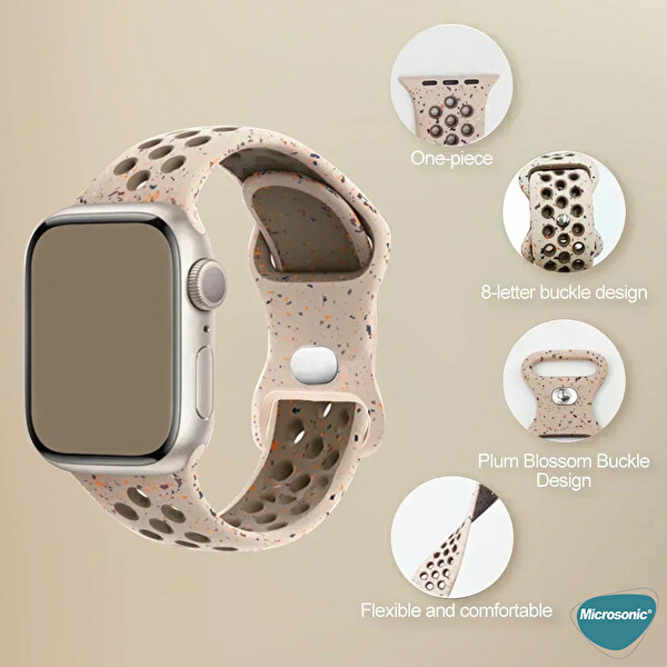 Microsonic Apple Watch SE 2022 44 MM Kordon Flame Circle Bej Fiyatı ve ...