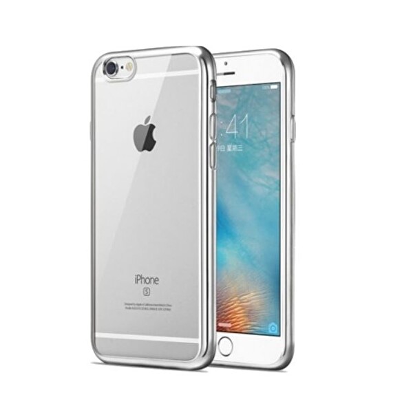 Teleplus iPhone 6S Lazer Silikon Kılıf Gümüş