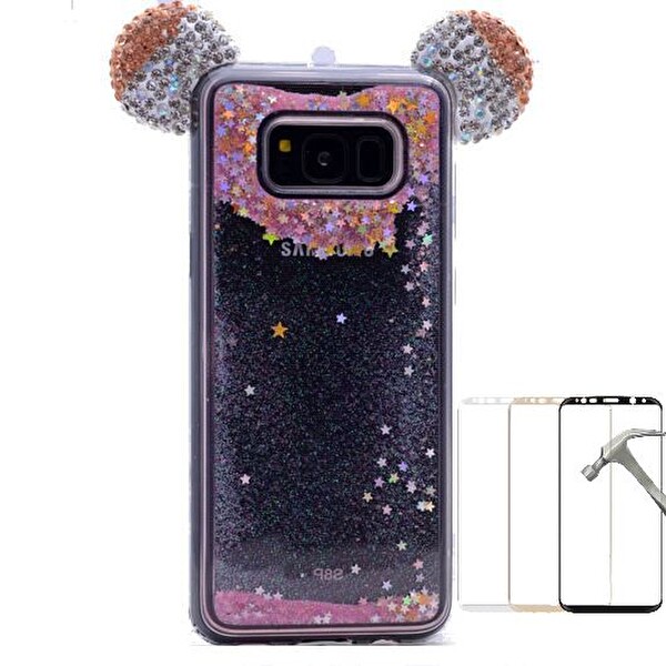 Teleplus Samsung Galaxy S8 Plus Silikon Kılıf Siyah + Tam Kapatan Cam