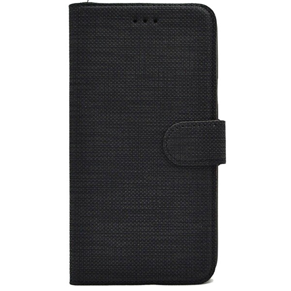 Teleplus Oppo A5S Kılıf Kumaş Spor Standlı Cüzdan Siyah