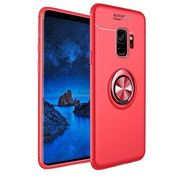 Teleplus Samsung Galaxy S9 Ravel Yüzüklü Silikon Kırmızı Telefon Kılıfı