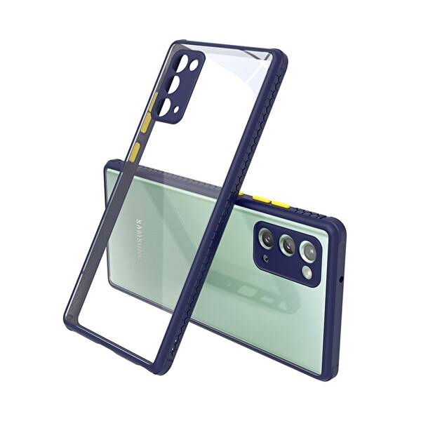 Teleplus Samsung Galaxy Note 20 Bumper Kamera Korumalı Silikon Lacivert Telefon Kılıfı
