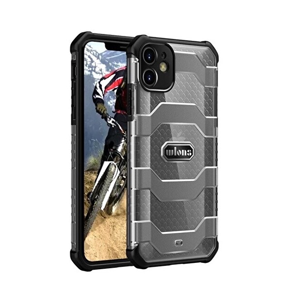 Teleplus iPhone 12 Kılıf Wlons Mit Kamera Korumalı Silikon Siyah + Nano Ekran Koruyucu