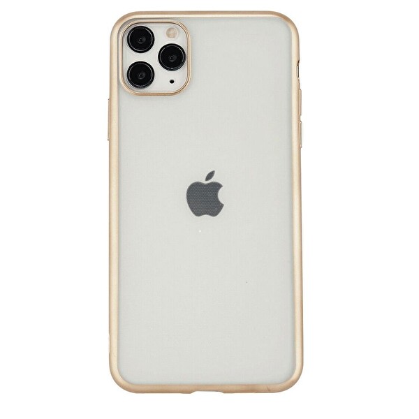 Teleplus iPhone 11 Pro Max Mat Lazer Silikon Gold Kılıf Teleplus iPhone 11 Pro Max Mat Lazer Silikon Gold Kılıf