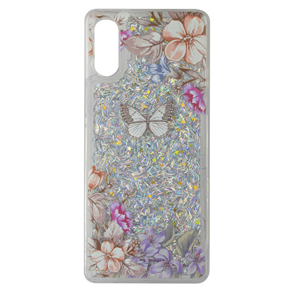 Teleplus Samsung Galaxy A02 Kılıf Sulu Desenli Marshmelo Silikon Gold