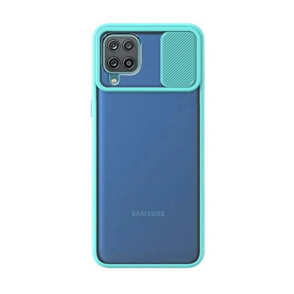 Teleplus Samsung Galaxy M12 Kamera Lens Korumalı Silikon Turkuaz Kılıf