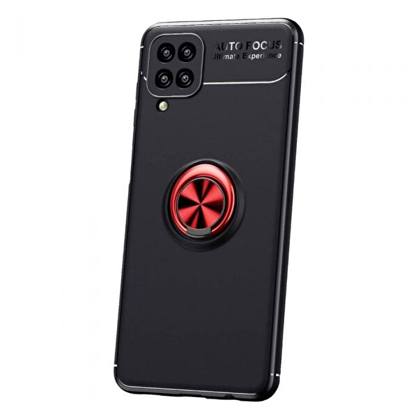 Teleplus Samsung Galaxy M12 Kılıf Ravel Yüzüklü Silikon Siyah