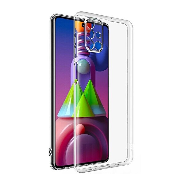 Teleplus Samsung Galaxy M51 Kamera Korumalı Silikon Şeffaf Kılıf