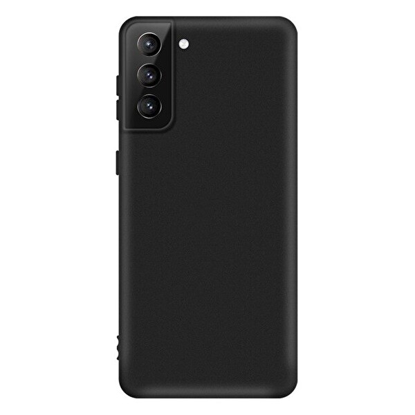 Teleplus Samsung Galaxy S21 Plus 5G Kılıf Lüks Mat Silikon Siyah + Nano Ekran Koruyucu