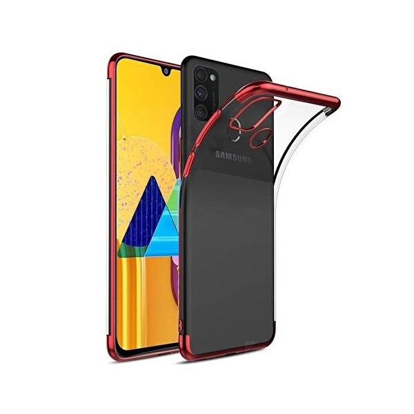 Teleplus Samsung Galaxy M31 Lüks Lazer Silikon Kırmızı Kılıf