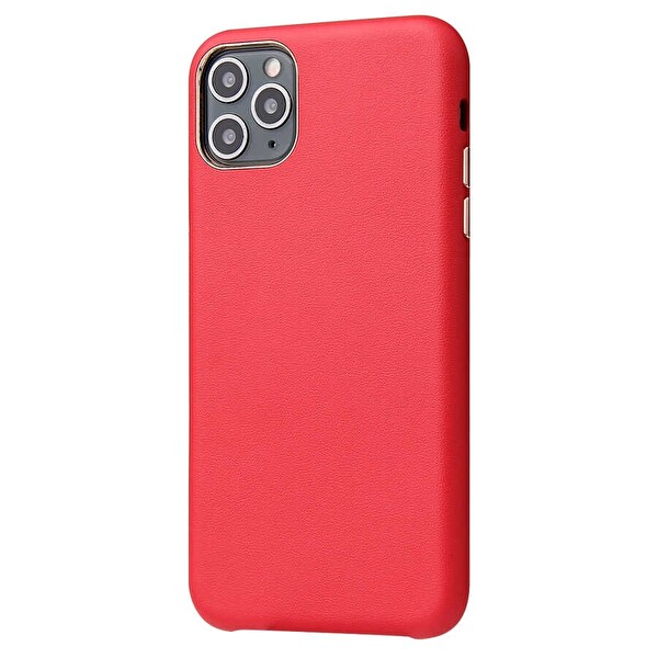 Teleplus iPhone 12 Pro Kılıf Deri Lansman Tipi İçi Süet Silikon Kırmızı