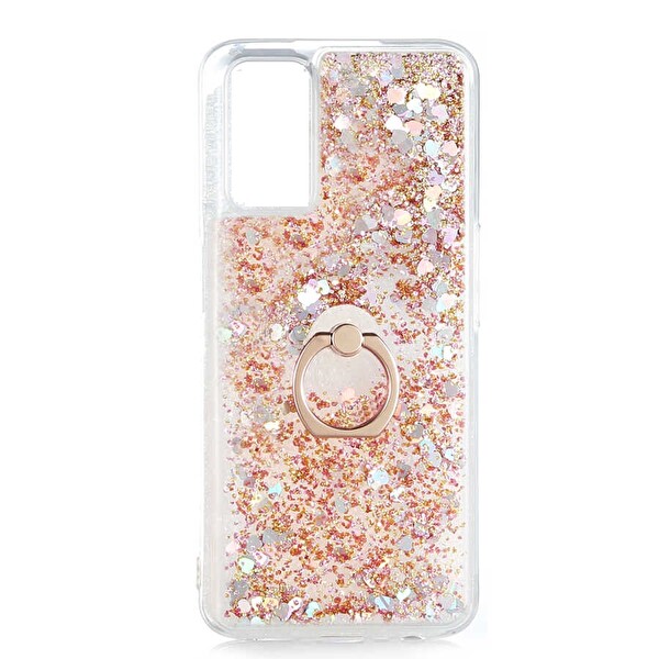 Teleplus Xiaomi Mi 10T Pro Sulu Yüzüklü Milce Silikon Gold Kılıf