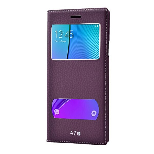 Teleplus Samsung Galaxy A7 2016 Çift Pencereli Kılıf Mor Teleplus Samsung Galaxy A7 2016 Çift Pencereli Kılıf Mor