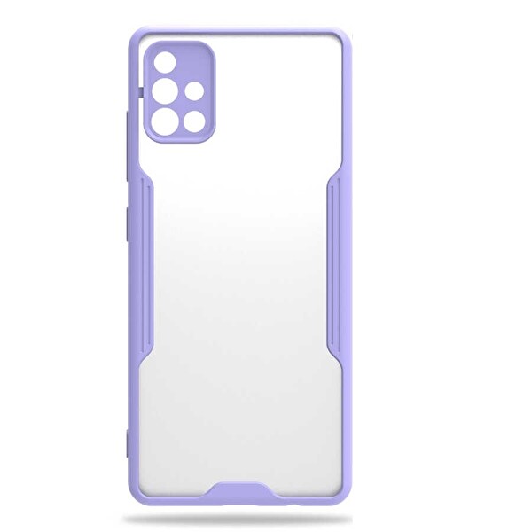Teleplus Oppo A52 Kamera Korumalı Parfe Bumper Silikon Mor Kılıf