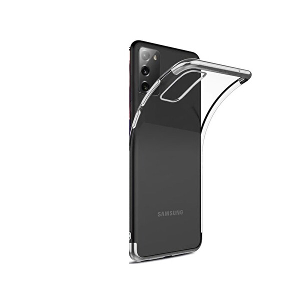 Teleplus Samsung Galaxy S20 FE Lüks Köşeli Lazer Silikon Gümüş Kılıf
