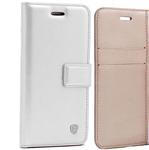 Teleplus Samsung Galaxy A7 2017 Lux Cüzdan Beyaz Kılıf