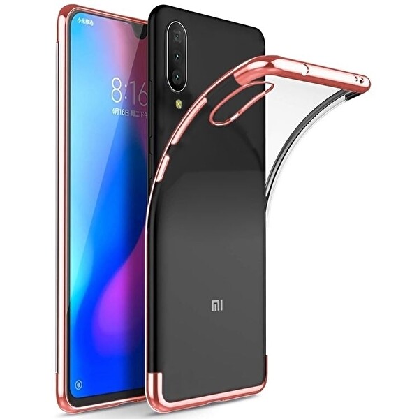 Teleplus Xiaomi Mi9 Lite Kılıf Lüks Lazer Silikon Rose Gold