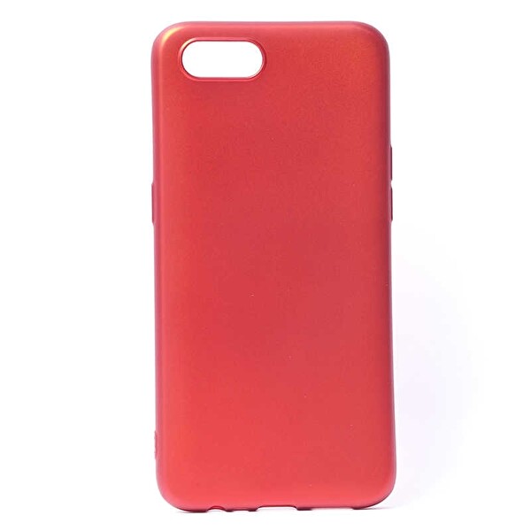 Teleplus Realme C2 Lüks Mat Silikon Kırmızı Kılıf + Nano Ekran Koruyucu