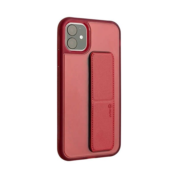 Teleplus Roar iPhone 11 Kılıf Aura Standlı Süper Silikon Bordo