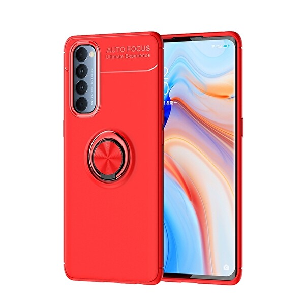 Teleplus Oppo Reno4 Pro Ravel Yüzüklü Silikon Kırmızı Kılıf Teleplus Oppo Reno4 Pro Ravel Yüzüklü Silikon Kırmızı Kılıf