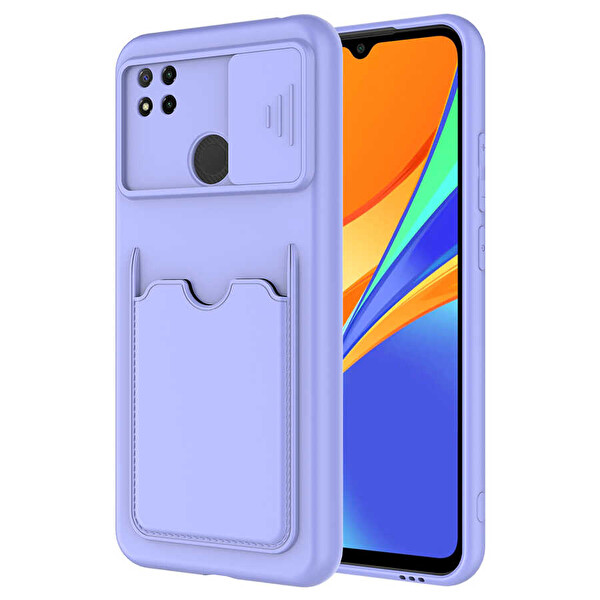 Teleplus Xiaomi Redmi 9C Kamera Korumalı Kartlıklı Ofix Silikon Mor Kılıf Teleplus Xiaomi Redmi 9C Kamera Korumalı Kartlıklı Ofix Silikon Mor Kılıf