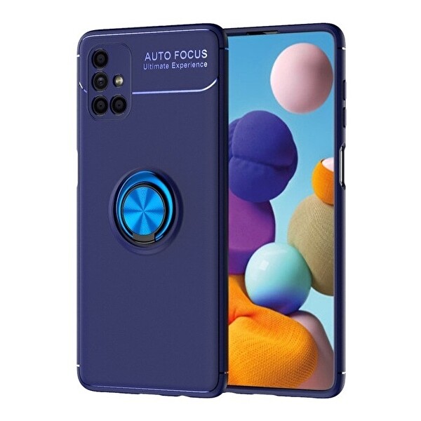 Teleplus Samsung Galaxy M51 Ravel Focus Yüzüklü Silikon Lacivert Kılıf + Nano Glass Ekran Koruyucu Teleplus Samsung Galaxy M51 Ravel Focus Yüzüklü Silikon Lacivert Kılıf + Nano Glass Ekran Koruyucu