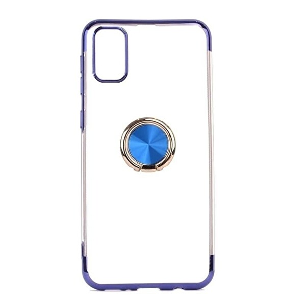 Teleplus Oppo A52 Lüks Lazer Yüzüklü Silikon Mavi Kılıf