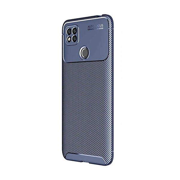 Teleplus Xiaomi Redmi 9C Kılıf Negro Karbon Dokulu Silikon Lacivert