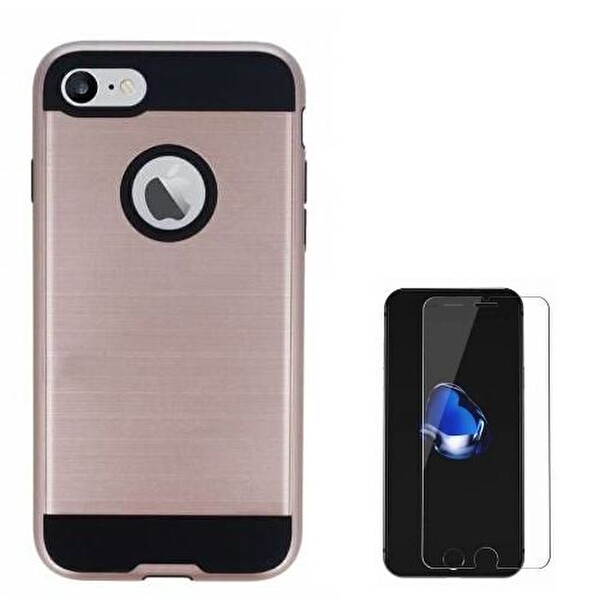 Teleplus iPhone 7 Çift Katmanlı Verus Kılıf Rose Gold+ Cam Ekran Koruyucu Teleplus iPhone 7 Çift Katmanlı Verus Kılıf Rose Gold+ Cam Ekran Koruyucu