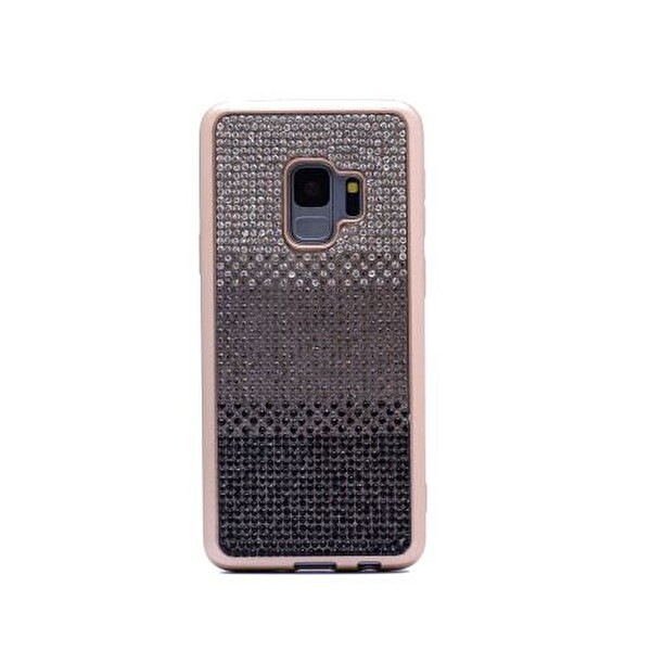 Teleplus Samsung Galaxy S9 Taşlı Lüks Silikon Siyah Telefon Kılıfı
