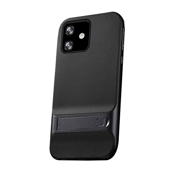 Teleplus iPhone 11 Kılıf Standlı Hybrid Silikon Siyah