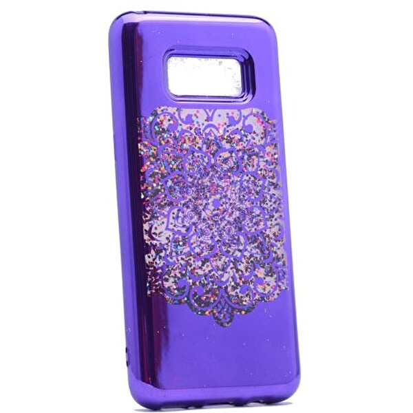 Teleplus Samsung Galaxy S8 Sulu Desenli Silikon Kılıf Mor