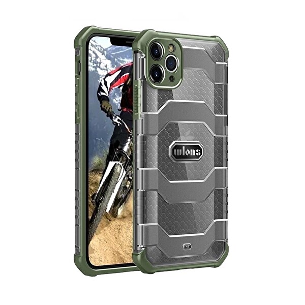 Teleplus iPhone 11 Pro Wlons Mit Kamera Korumalı Silikon Yeşil Kılıf + Nano Glass Ekran Koruyucu