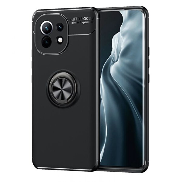 Teleplus Xiaomi Mi 11 Lite Lüks Kamera Korumalı Ravel Yüzüklü Silikon Siyah Kılıf Teleplus Xiaomi Mi 11 Lite Lüks Kamera Korumalı Ravel Yüzüklü Silikon Siyah Kılıf