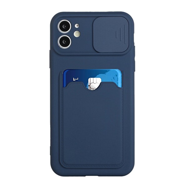 Teleplus iPhone 11 Kamera Korumalı Kartlıklı Ofix Silikon Lacivert Kılıf Teleplus iPhone 11 Kamera Korumalı Kartlıklı Ofix Silikon Lacivert Kılıf