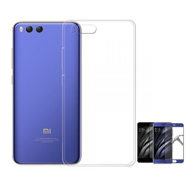Teleplus Xiaomi Mi 6 Silikon Kılıf Şeffaf + Tam Kapatan Cam