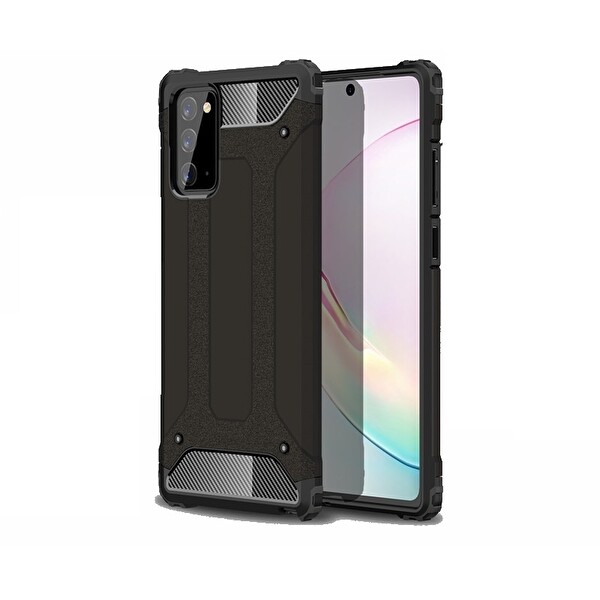 Teleplus Samsung Galaxy Note 20 Çift Katmanlı Tank Kapak Siyah Telefon Kılıfı Teleplus Samsung Galaxy Note 20 Çift Katmanlı Tank Kapak Siyah Telefon Kılıfı