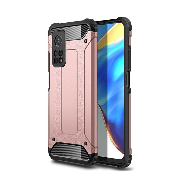 Teleplus Xiaomi Mi10T Pro Crash Kamera Korumalı Tank Silikon Rose Gold Kılıf + Nano Glass Ekran Koruyucu Teleplus Xiaomi Mi10T Pro Crash Kamera Korumalı Tank Silikon Rose Gold Kılıf + Nano Glass Ekran Koruyucu