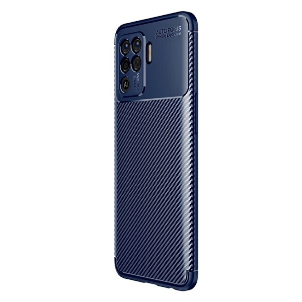 Teleplus Oppo Reno5 Lite Negro Karbon Silikon Lacivert Kılıf Teleplus Oppo Reno5 Lite Negro Karbon Silikon Lacivert Kılıf