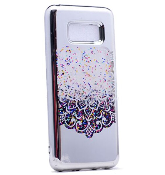 Teleplus Samsung Galaxy S8 Plus Sulu Desenli Silikon Gümüş Kılıf