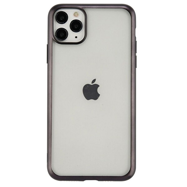 Teleplus iPhone 11 Pro Max Mat Lazer Silikon Siyah Kılıf