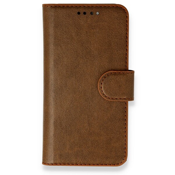 Teleplus iPhone 13 Trend S Standlı Kartlıklı Cüzdan Kahverengi Kılıf