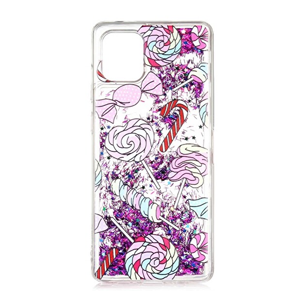 Teleplus Oppo A72 Sulu Desenli Silikon Mor Kılıf