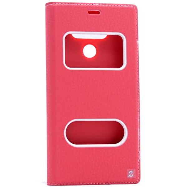 Teleplus LG G6 Çift Pencereli Kılıf Kırmızı