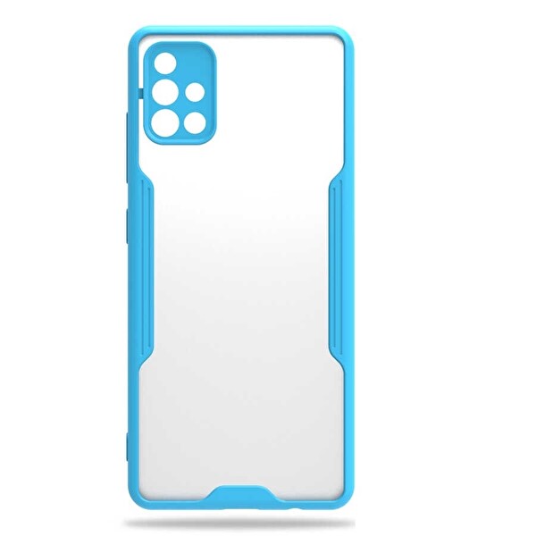 Teleplus Samsung Galaxy A51 Kılıf Kamera Korumalı Parfe Bumper Silikon Mavi