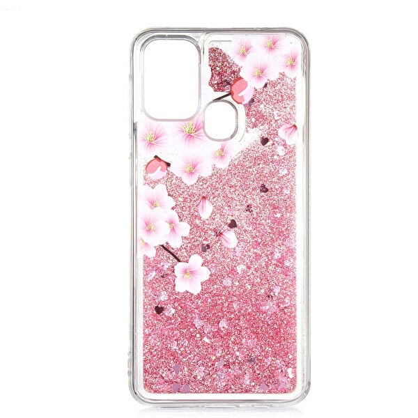 Teleplus Samsung Galaxy M31 Kılıf Sulu Desenli Silikon Pembe